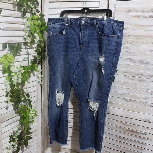 torrid | Jeans | Torrid Feel The Fit Distressed Raw Hem 5 Button Fly ...